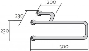 Cersanit Etiuda, madlo na zeď 55cm, pravé, chromová, K97-029