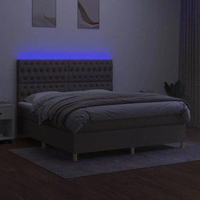 Box spring postel s matrací a LED taupe 160x200 cm textil 3135689