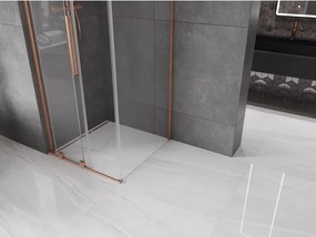 Mexen Velar L, sprchový kout s posuvnými dveřmi 90 x 90 cm, 8mm čiré sklo, měděná matná, 871-090-090-03-65