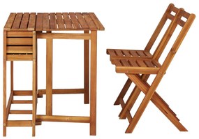 Zahradní stolek s truhlíkem a 2 bistro židlemi masivní akácie - Default Title