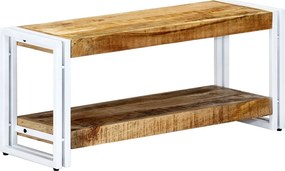 vidaXL TV stolek 90 x 30 x 40 cm masivní mangovníkové dřevo [247824] Barva: Bílá