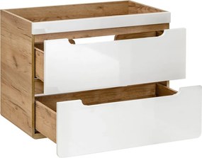 Sestava koupelnového nábytku BÁRA 60 cm se zrcadlovou skříňkou vč. zápustného keramického umyvadla