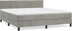 Box spring postel s matrací světle šedá 180x200 cm samet 3141437