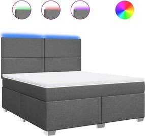 Box spring postel s matrací tmavě šedá 180x200 cm textil 3292861