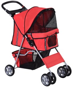 PawHut Kočárek pro psy do 10 kg a 35 cm, červený
