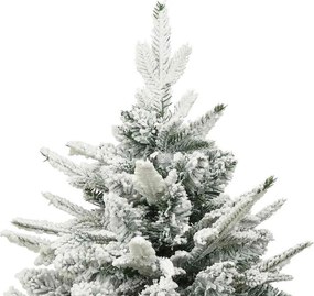 Umělý vánoční stromek s vločkami sněhově zelený 150 cm PVC a PE 328493