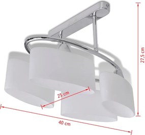 Stropní svítidlo s oválnými skleněnými stínítky, na 4 žárovky E14 240988