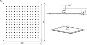 Sapho Slim MS563 hlavová sprcha 30 cm nerez