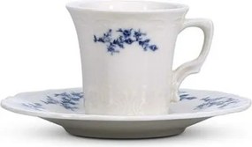Bílý/modrý porcelánový šálek na espresso 110 ml Retro – BonBistro