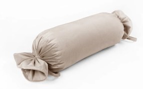 Biante Sametový polštář válec bonbon Velvet Premium SVP-020 Béžový 15x40 cm