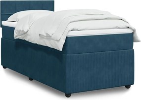 Box spring postel s matrací modrá 90 x 200 cm samet 3287654
