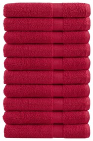 Premium ručníky SOLUND 10 ks červené 100 x 200 cm 600 g/m² 137415