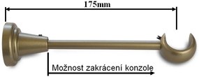 GARNÝŽE-HEBR Garnýž Žezlo antická zlatá jednoduchá 200 cm