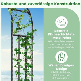 Costway Metal Rose Arch Trellis pro popínavé rostliny Vinný oblouk Velký