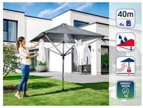 Venkovní sušák na prádlo ve stříbrné barvě 40 m LinoProtect 400 – LEIFHEIT