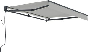 Elektrická markýza s LED osvětlením BestBerg BBSU-EL250LG / 250 x 200 cm / světle šedá