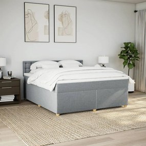 Box spring postel s matrací světle šedá 180 x 200 cm textil 3286773