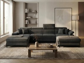 Rozkládací rohová sedačka APOLENA DELUXE U 330x177 šedá