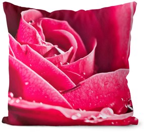IMPAR Polštář Růže růžová 40x40 cm (Velikost: 40 x 40 cm)