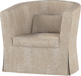 Potah na křeslo IKEA Ektorp Tullsta barva béžová látka pletený vzor, vzorované
