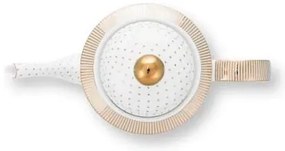 Pip Studio Dot Delight čajová konvice 1,25l, bílo-zlatá