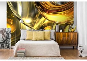 DIMEX | Samolepicí vliesová fototapeta na zeď Zlatý abstrakt MA-5-0291 | 375 x 250 cm | zlata, černá