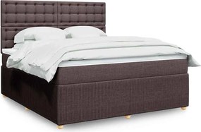 Box spring postel s matrací tmavě hnědá 180x200 cm textil 3292152