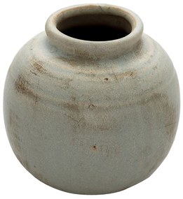 Keramická šedá antik váza s patinou Orabel - Ø 8*8 cm