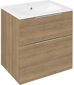 Sapho Cirasa koupelnová skříňka pod umyvadlo 59,2 x 64 x 46 cm 2x zásuvka dub cuneo hnědá CR601-2525