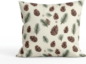 Bavlněný povlak na polštář PINE CONES 45x45 cm, barevný