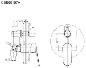 Mereo Viana sprchová podomítková baterie s trojcestným přepínačem Mbox kulatý kryt mosaz chrom CBE60157A
