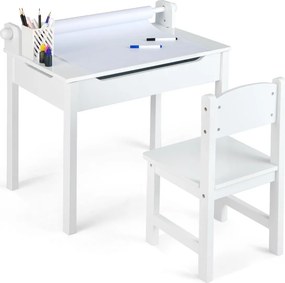 Costway Dětský stůl se senzorickým prostíráním pro děti, bílý