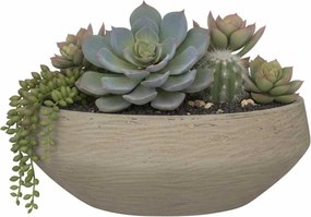Dekorační mísa SKRELLE, vláknocement, 28x9 cm, béžová