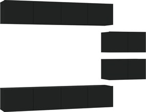 vidaXL 6dílný set TV skříněk kompozitní dřevo [3114605] Barva: Černá