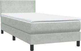 Box spring postel s matrací a LED Světle šedá 90x220 cm Samet 3316719
