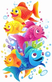 Plakát - Barevná rybí harmonie