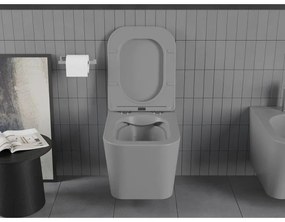 Mexen Teo WC Rimless s WC deskou slim, duroplast, světle šedá matná, 30854061