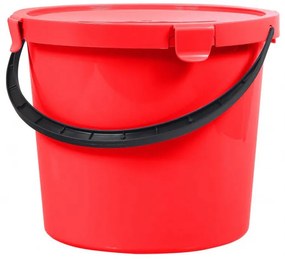 PROHOME - Vědro s víkem 10L plastové červené