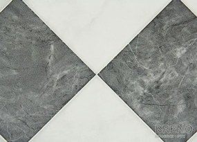Breno PVC SMARTEX Holywell 990M - šedo-bílá dlažba, šíře 100 cm
