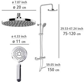 WENKO 25483100 - Sprchový systém WATERSAVING SYSTEM 120 cm lesk. chrom