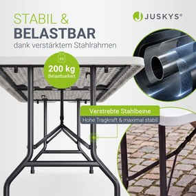 Juskys Skládací zahradní stůl Easyfold 180 × 74 cm Barva: antracitová