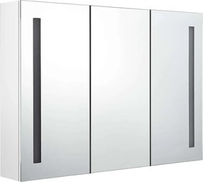 LED koupelnová skříňka se zrcadlem 89 x 14 x 62 cm zářivě bílá 326531