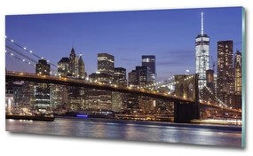 Wallmuralia Foto obraz sklo tvrzené Manhattan noc 100x50