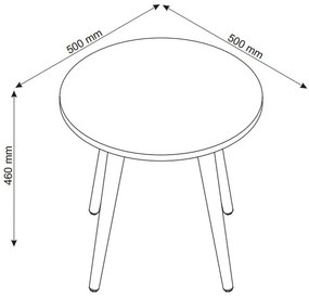 Kulatý konferenční/odkládací stolek Porto 50 cm, bílý