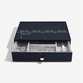 Stackers, Box se šuplíkem na šperky Navy Pebble Supersize Accessory Drawer  | tmavě modrá 75903