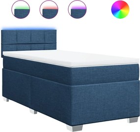 Box spring postel s matrací modrá 90x190 cm textil 3288049