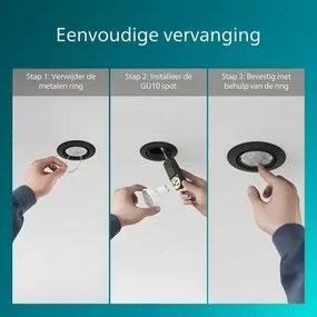 Philips Peridot černá O9 cm / Vestavné svítidlo / GU10 / 7W / IP20