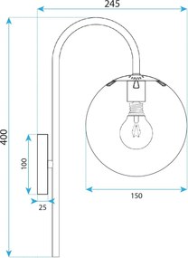 Toolight Rea, Nástěnné svítidlo G092-1W Chrome, OSW-09717