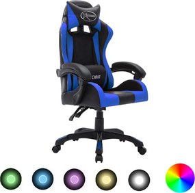 vidaXL Herní židle s RGB LED podsvícením umělá kůže [288002] Barva: Bílá