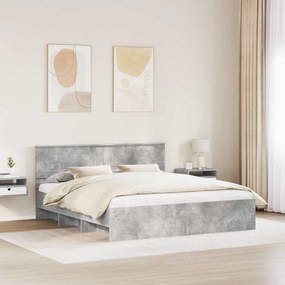 Rám postele s čelo Betonově šedá 180 x 200 cm Kompozitní dřevo 3408826